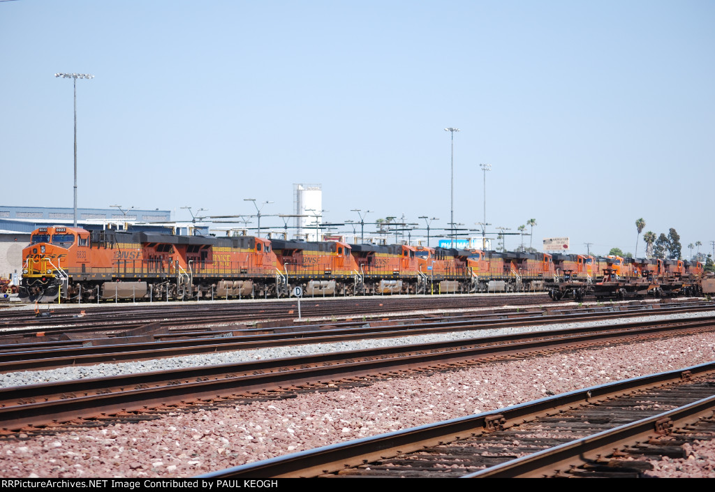 With BNSF 6833 Leading the Consist of 13 Locomotives BNSF 7011 Sticks Out as the #10 Locomotive ...